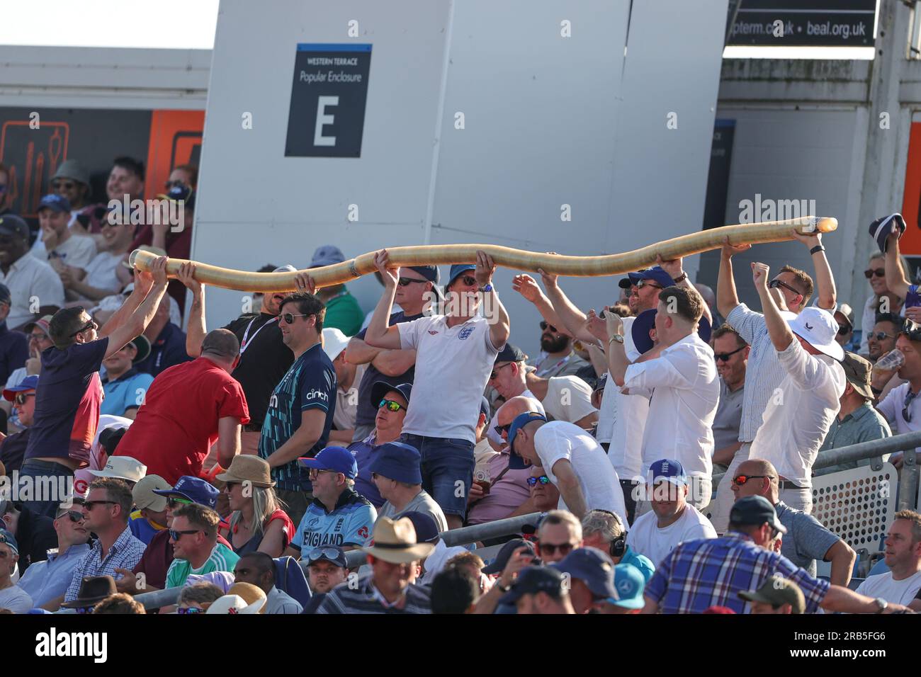 Englands Barmy Army with a snake of drinking cups during the LV ...