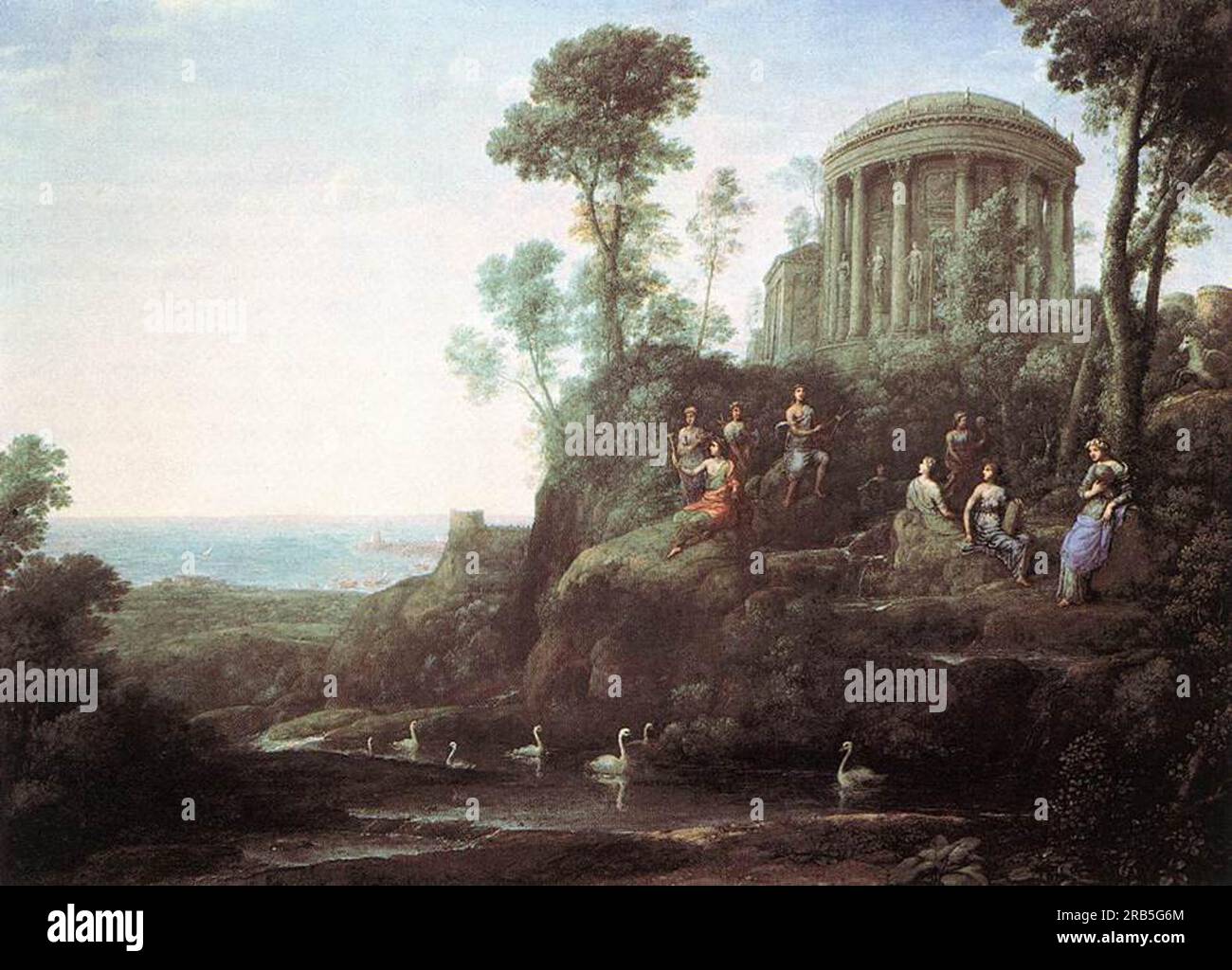 Apollo and the Muses on Mount Helicon 1680 by Claude Lorrain Stock ...