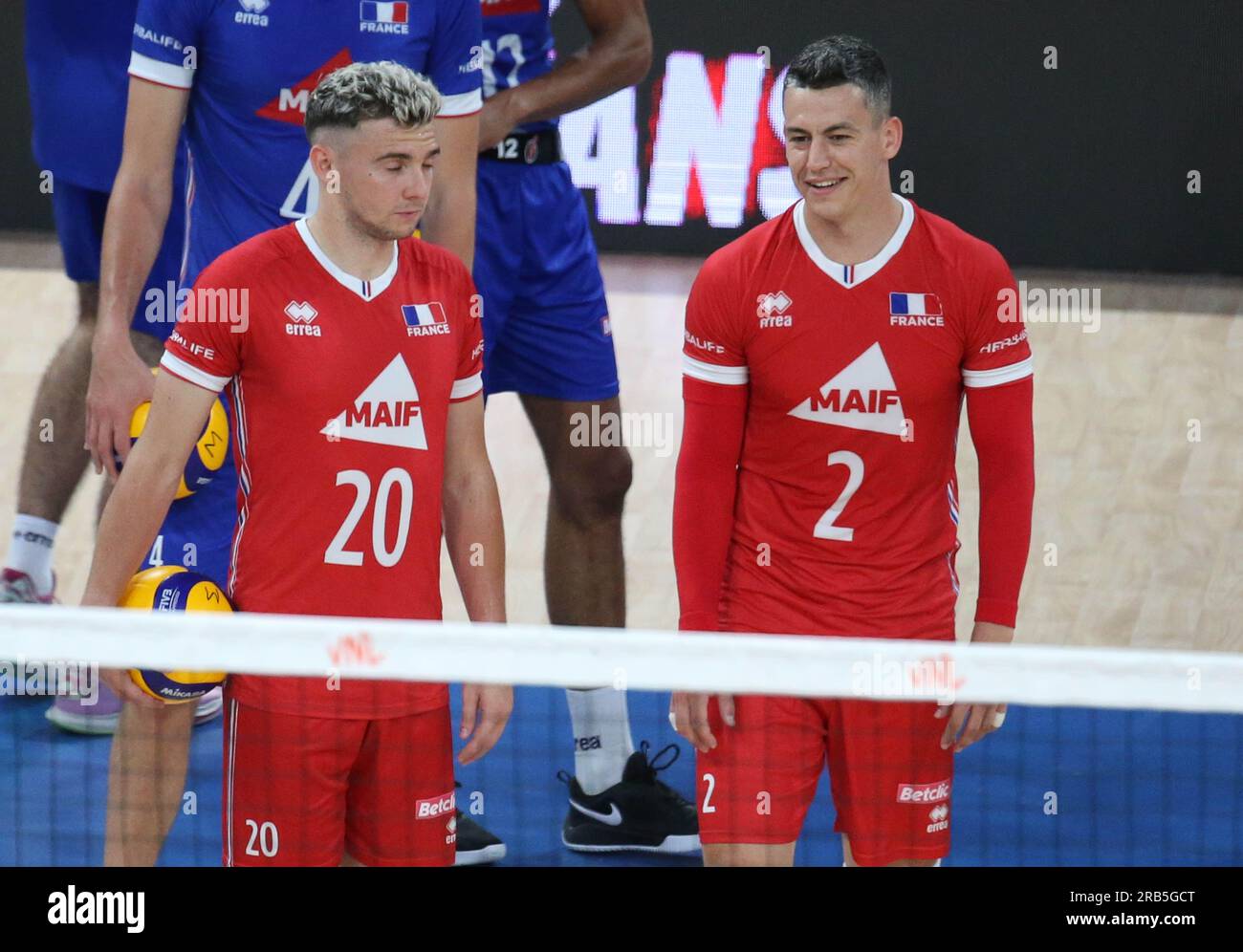 Jenia Grebennikov and Benjamin Diez of France during the Volleyball ...