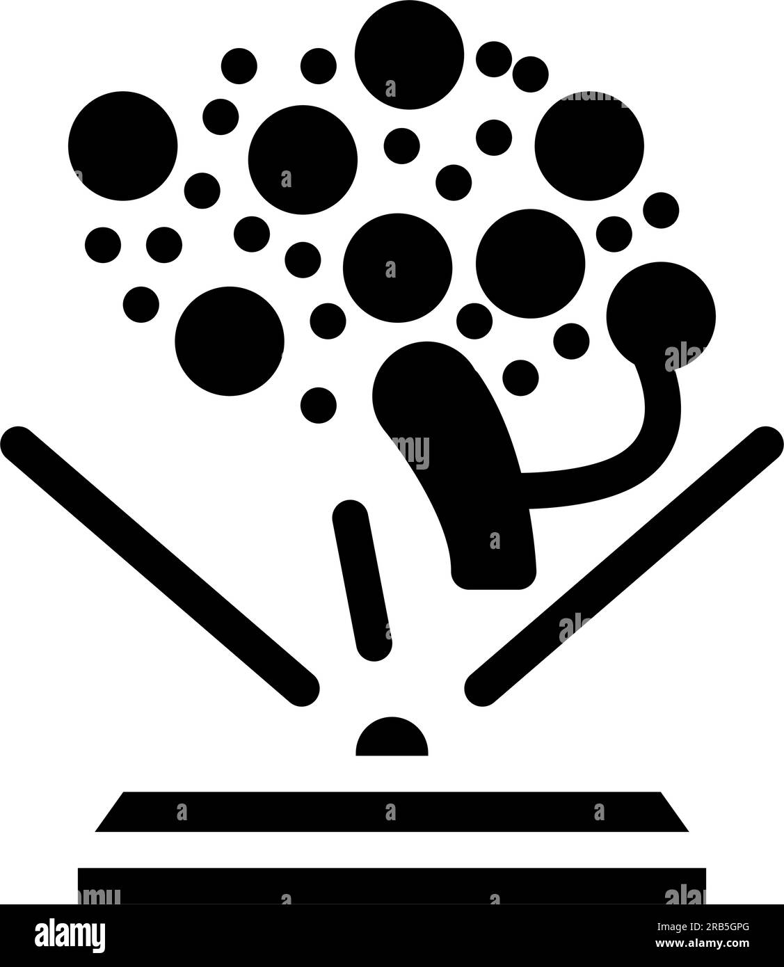 human brain simulation future technology glyph icon vector illustration ...