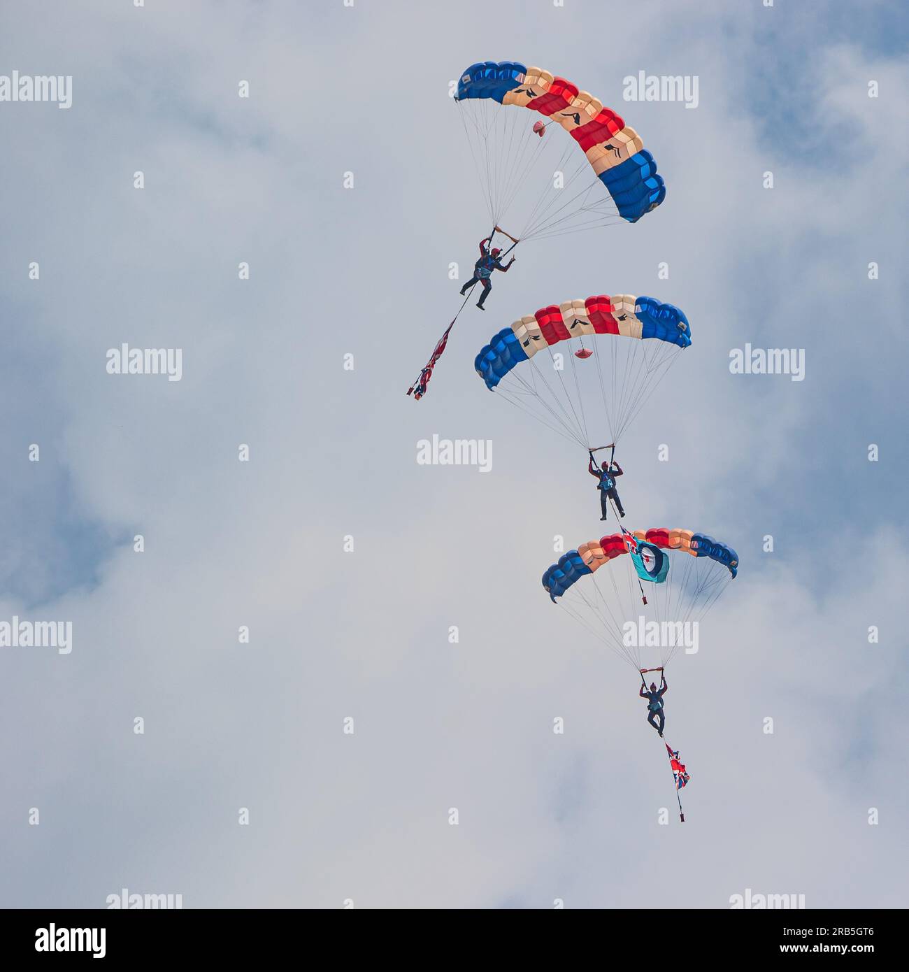 Miitary Parachute display by the RAF Falcons Parachute Display Team at ...