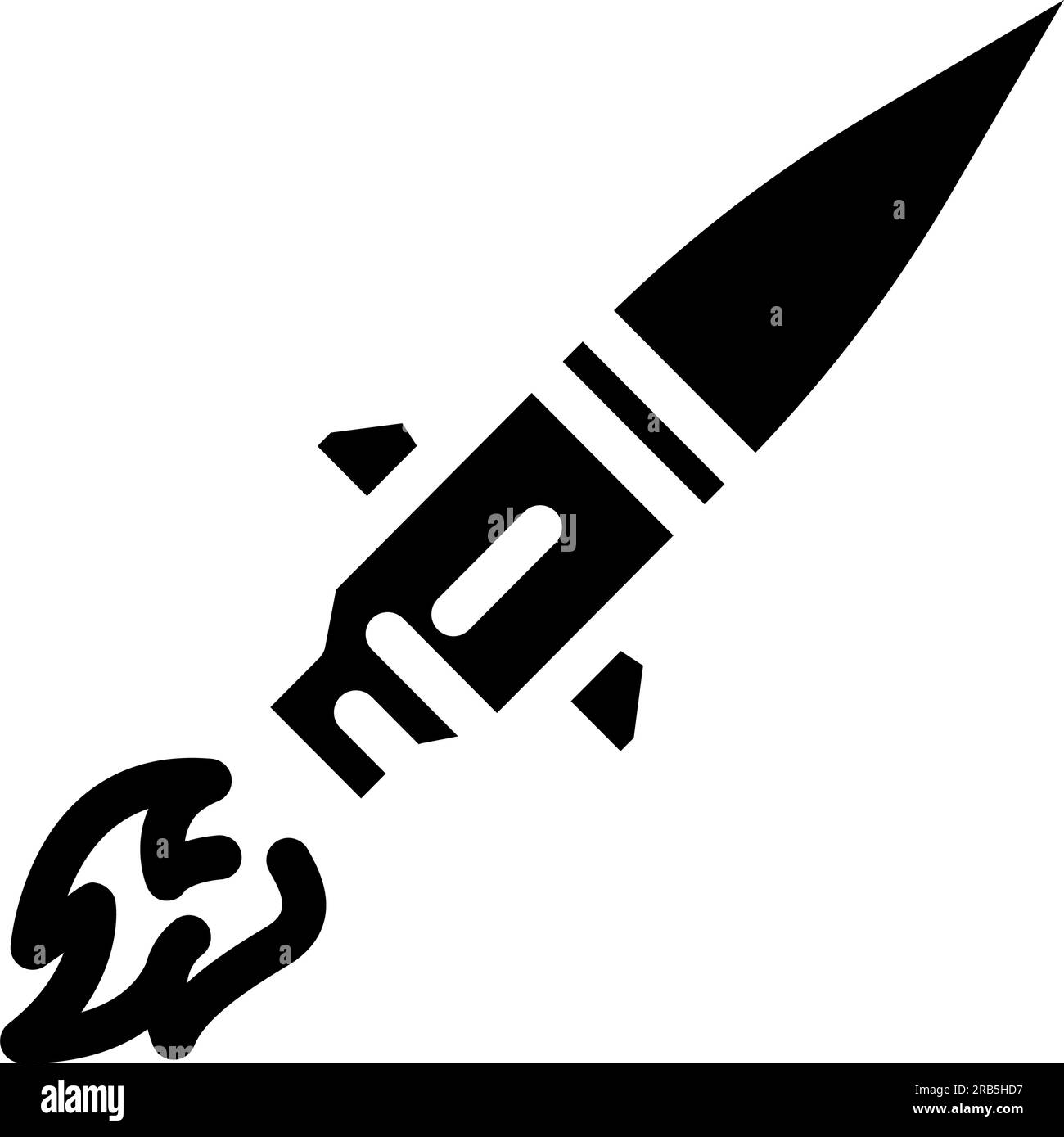 hypersonic missiles future technology glyph icon vector illustration ...