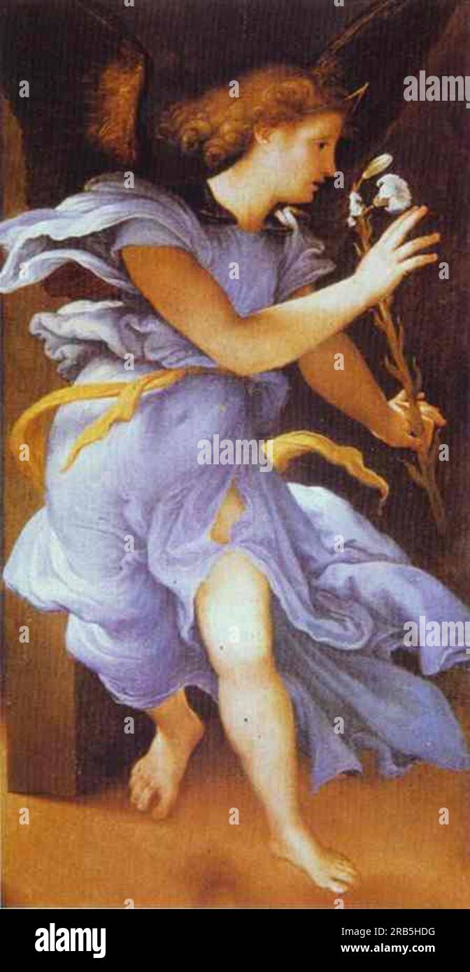 The Angel of the Annunciation c.1530; Italy by Lorenzo Lotto Stock ...