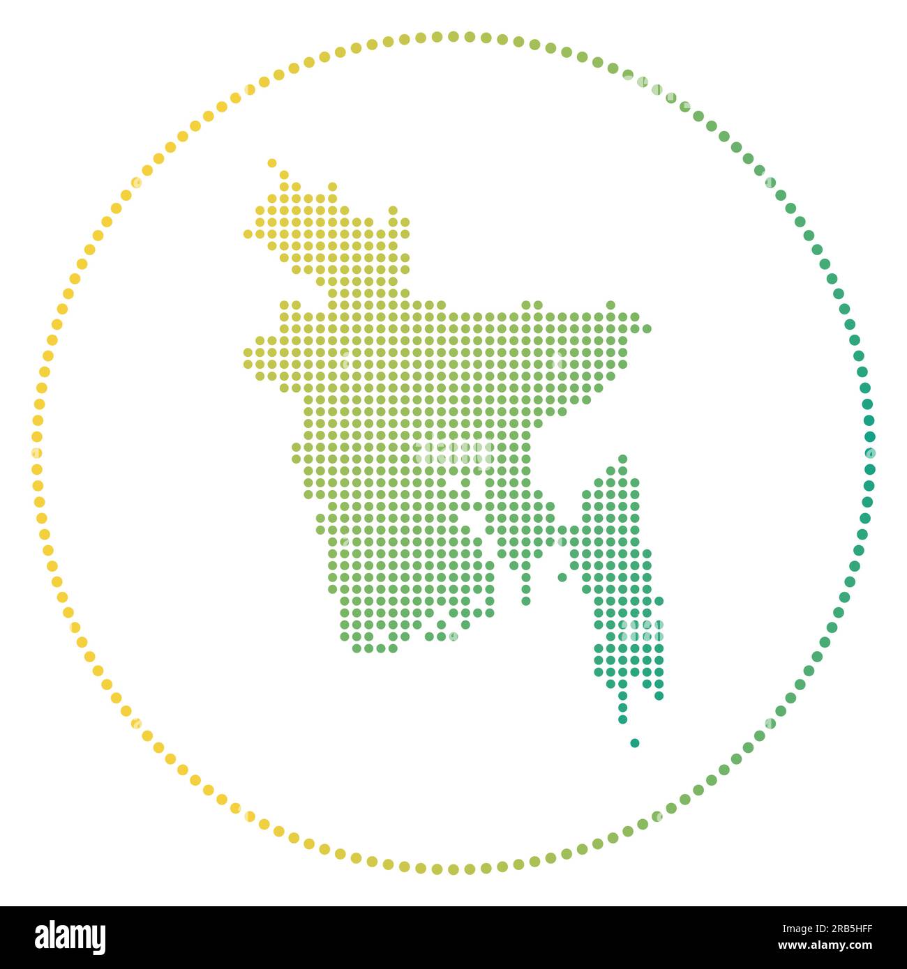 Bangladesh digital badge. Dotted style map of Bangladesh in circle ...