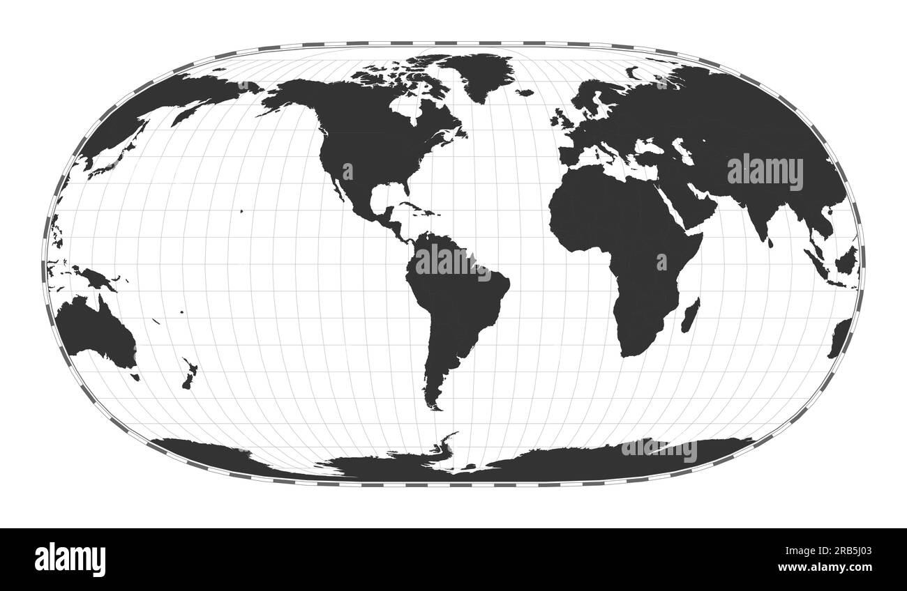 Vector world map. Natural Earth II projection. Plain world geographical ...