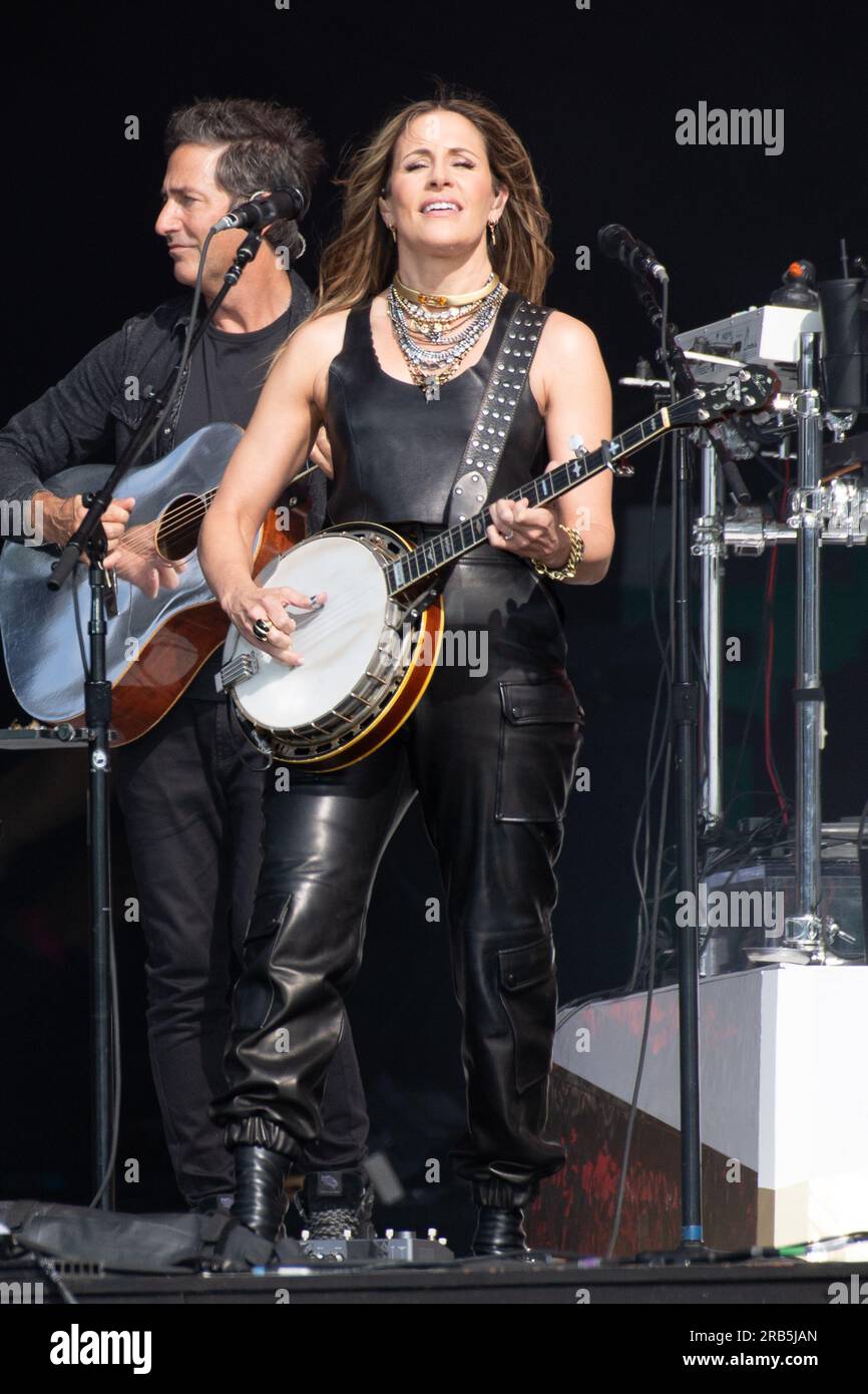 London.UK. Emily Strayer (banjo) of American band The Chicks at BST ...