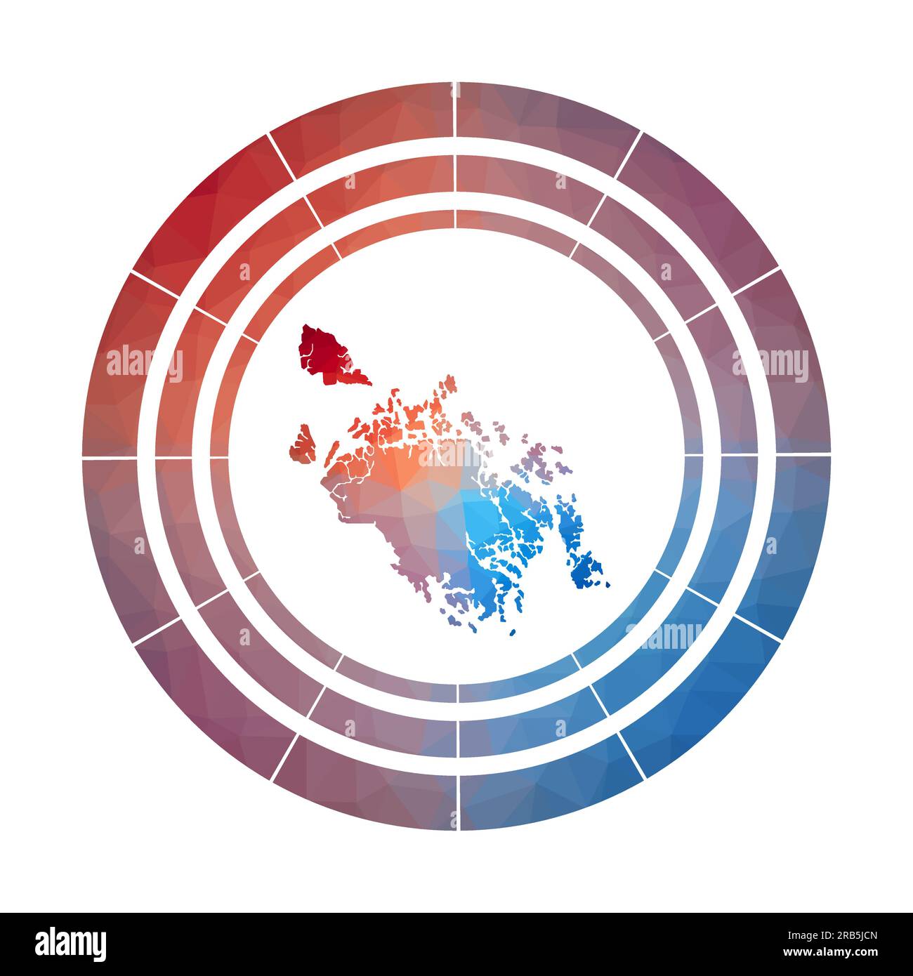 Cat Ba Island badge. Bright gradient logo in low poly style Stock ...