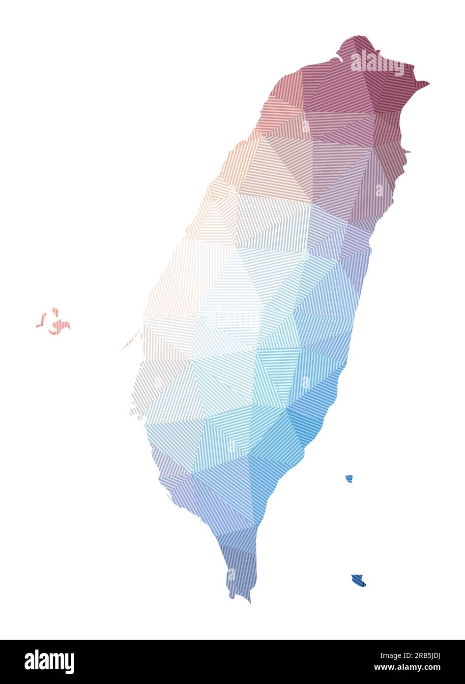 Map of Taiwan. Low poly illustration of the country. Geometric design ...