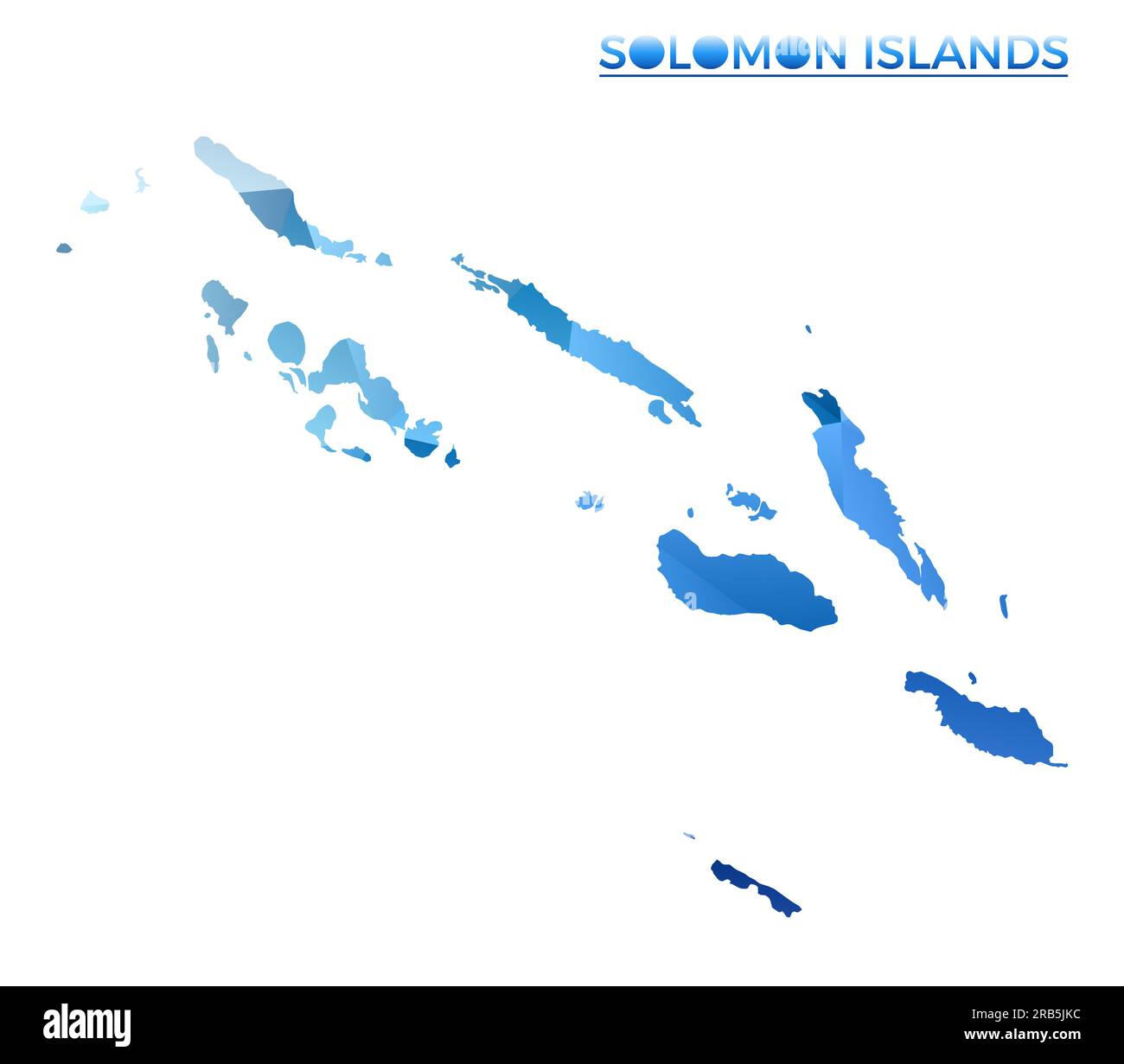 Vector polygonal Solomon Islands map. Vibrant geometric country in low ...