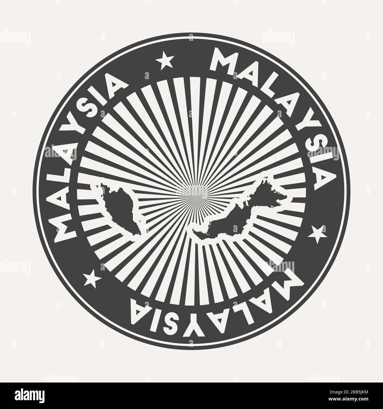 Malaysia round logo. Vintage travel badge with the circular name and ...