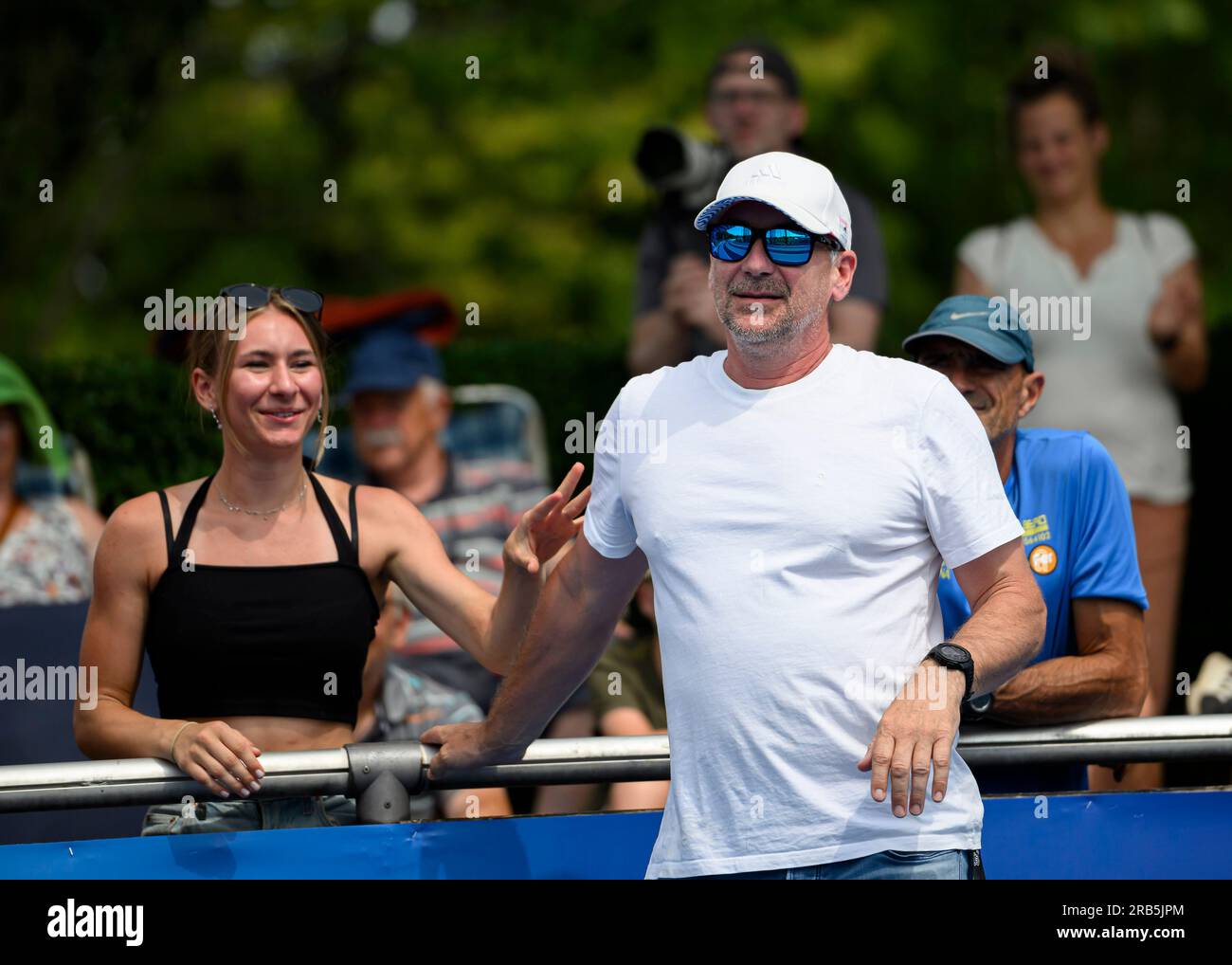 the parents and coach of Niklas KAUL (not in the picture) Michael and ...