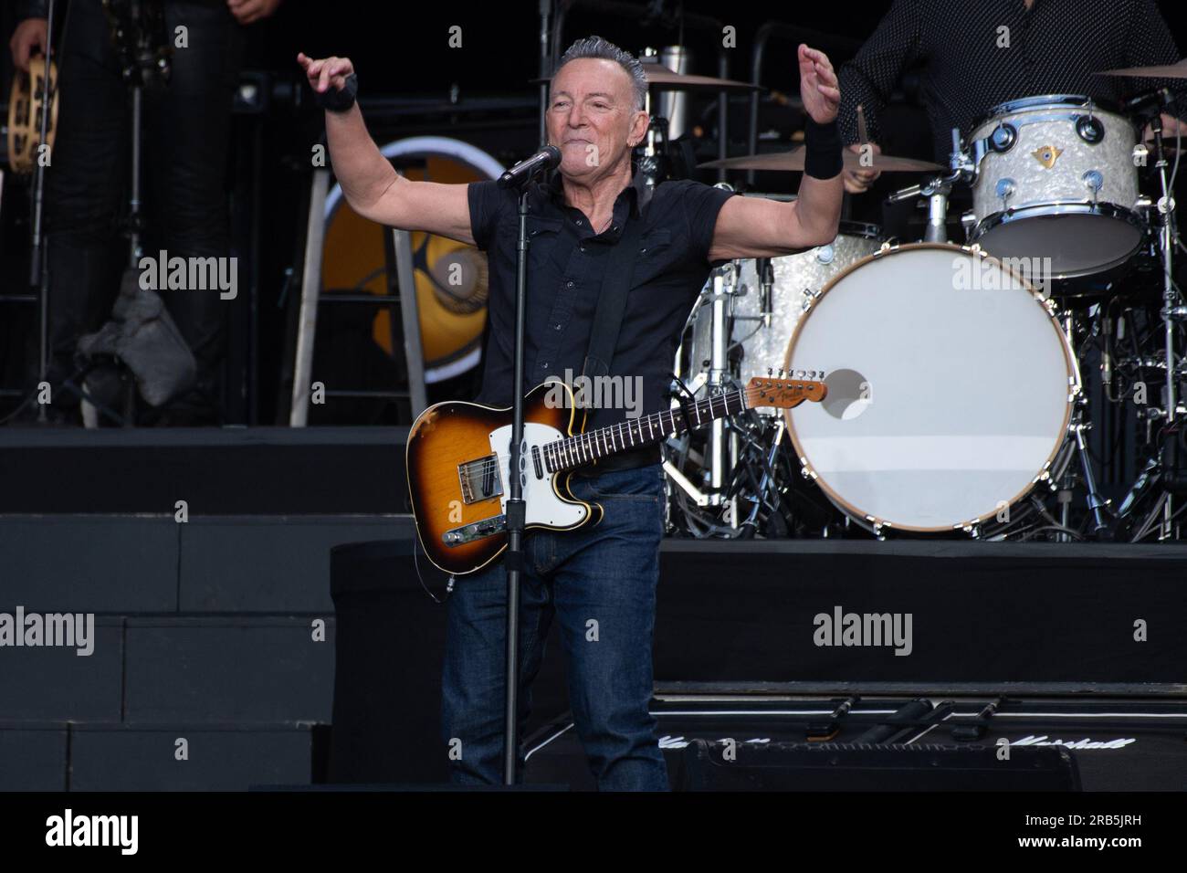 London.UK. Bruce Springsteen of E Street Band headlines BST Hyde Park Festival in Hyde Park in ...