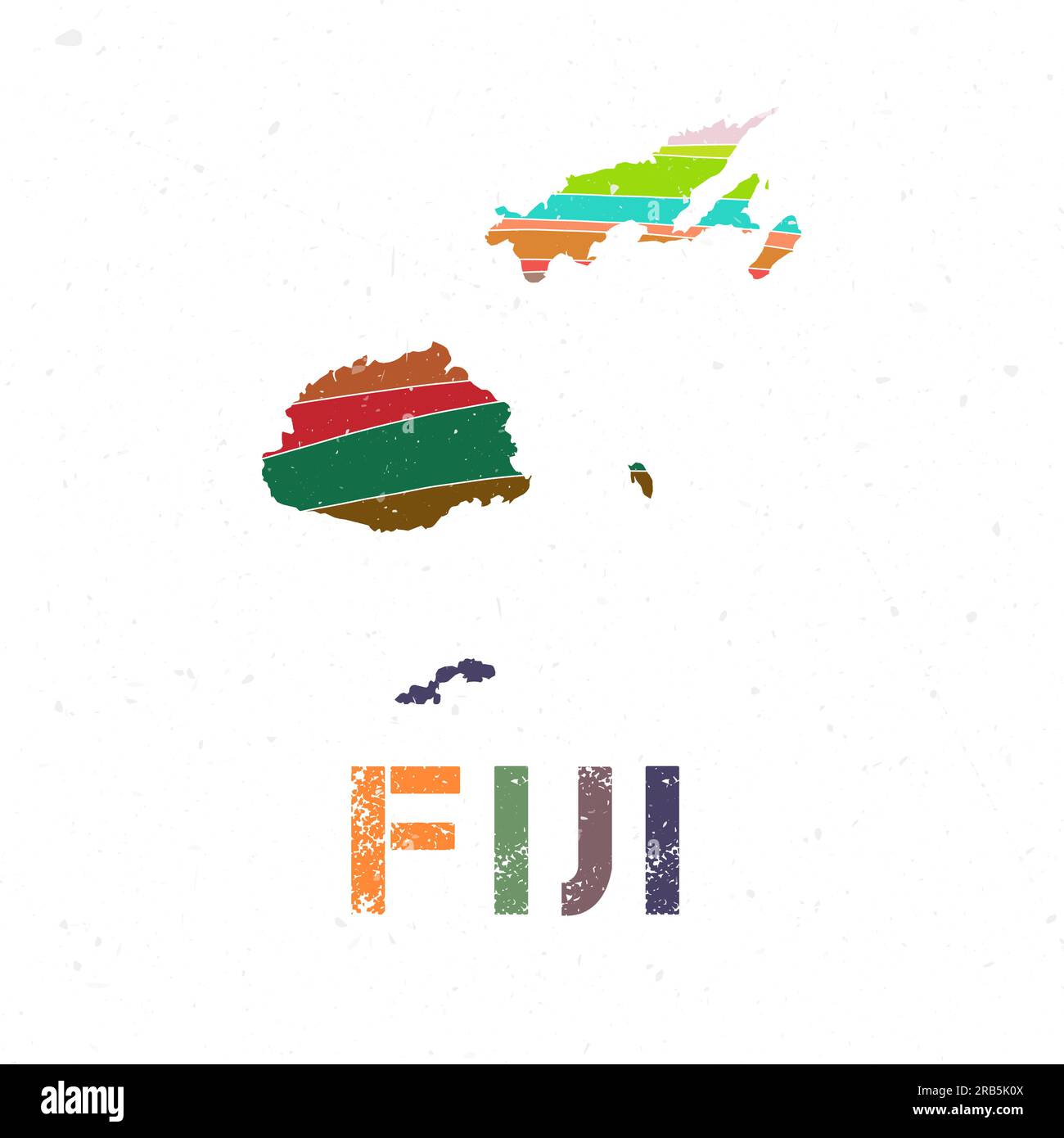 Fiji map design. Shape of the country with beautiful geometric waves ...