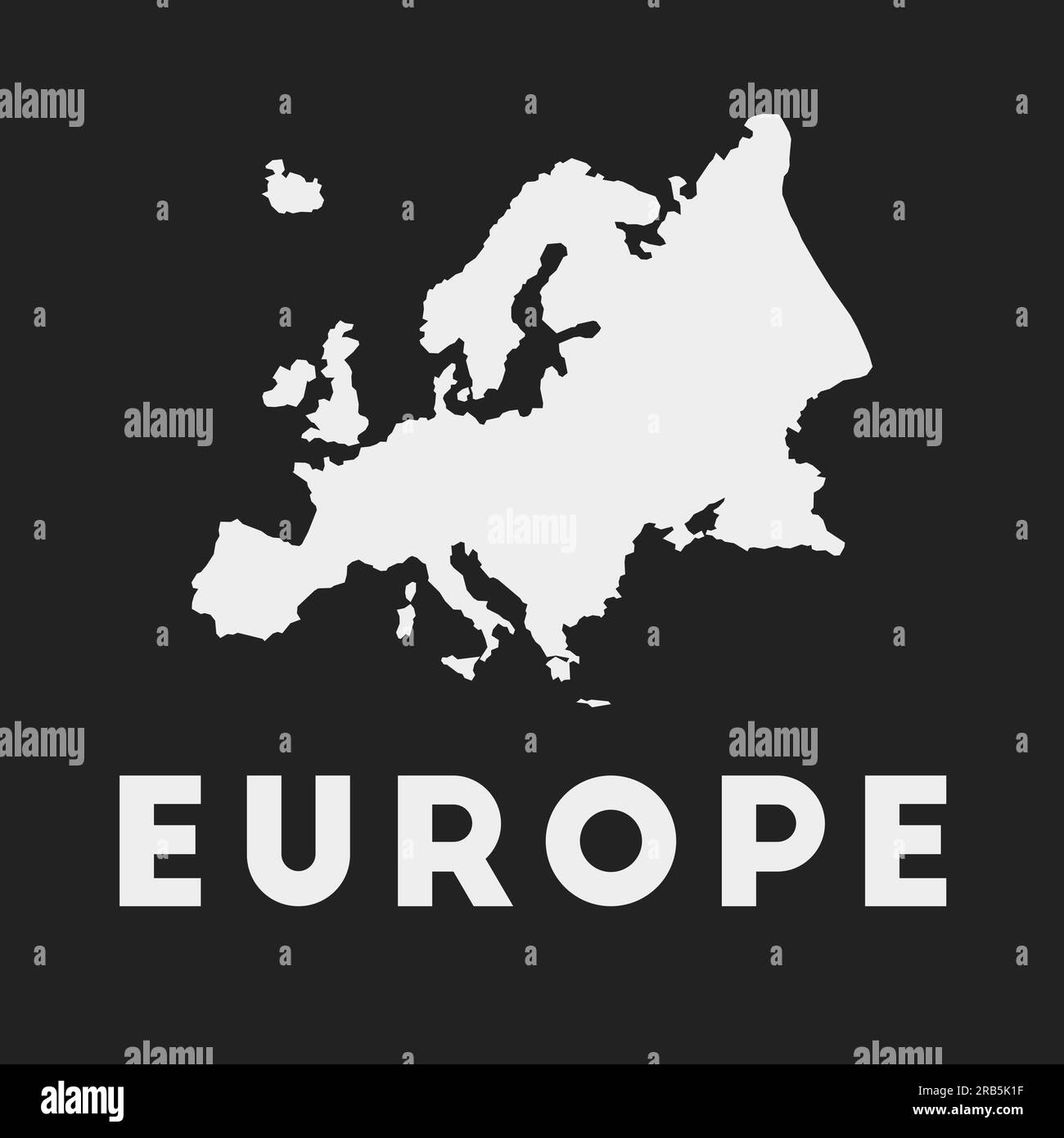 Europe icon. Continent map on dark background. Stylish Europe map with ...