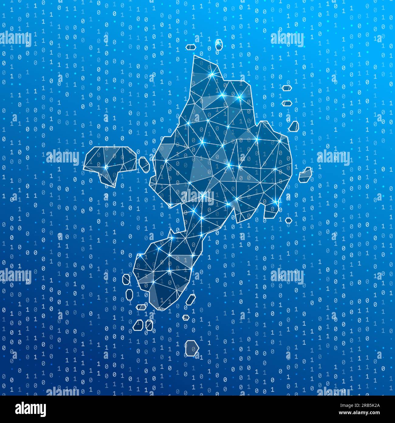 Network map of Sark island digital connections map. Technology ...