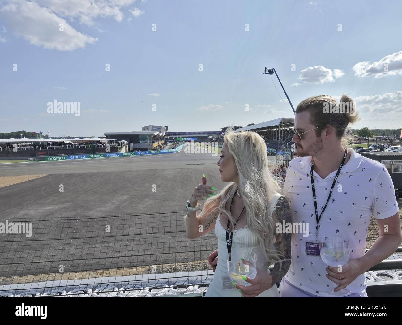 Towcester, Northants, UK. 7th July, 2023. Ryan Ives and girlfriend ...