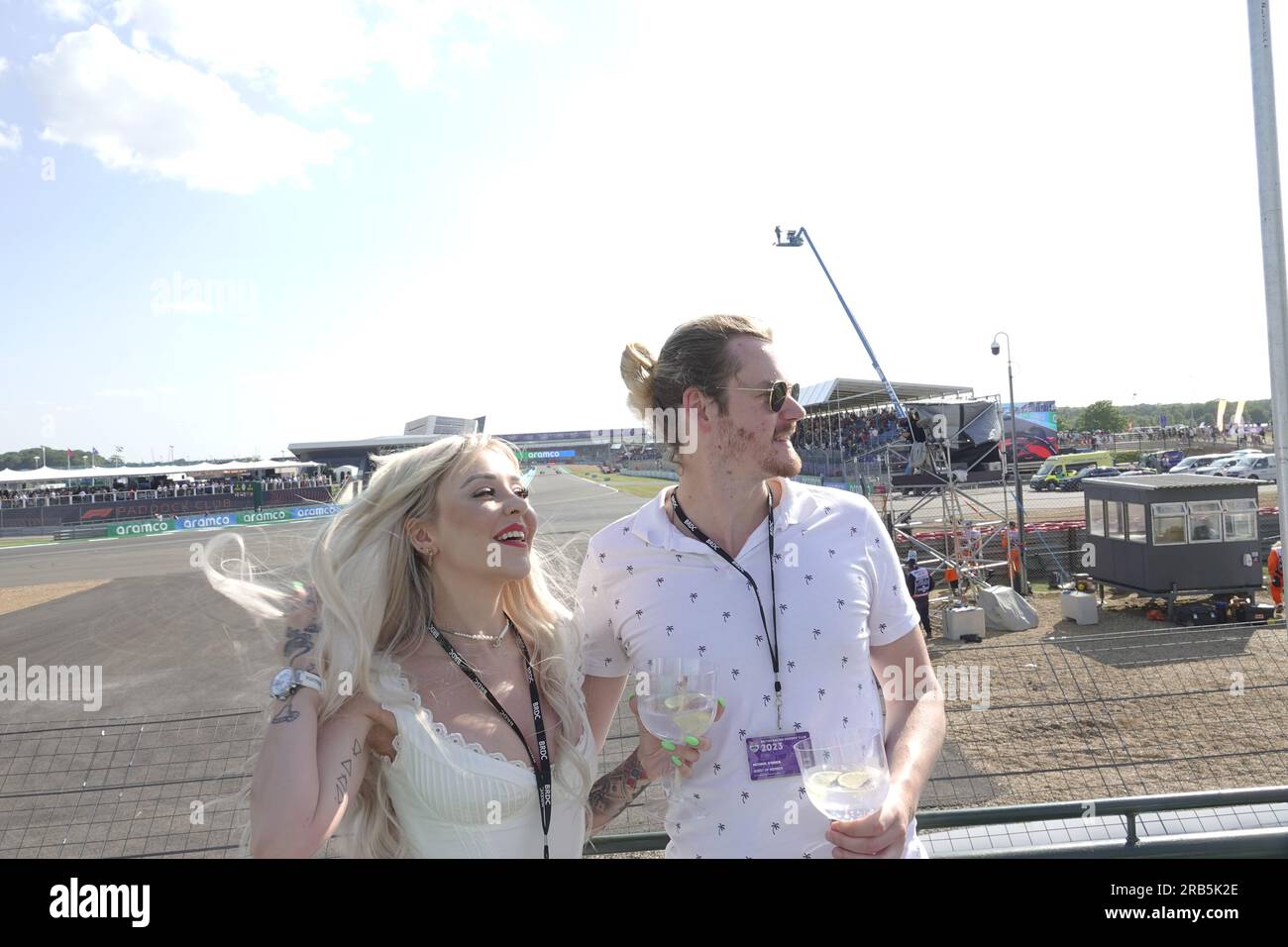 Towcester, Northants, UK. 7th July, 2023. Ryan Ives and girlfriend ...