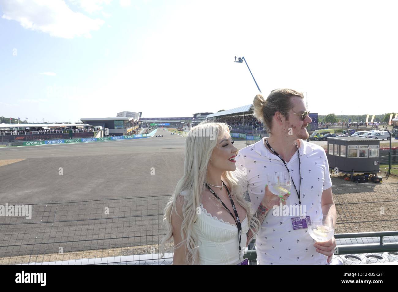 Towcester, Northants, UK. 7th July, 2023. Ryan Ives and girlfriend ...