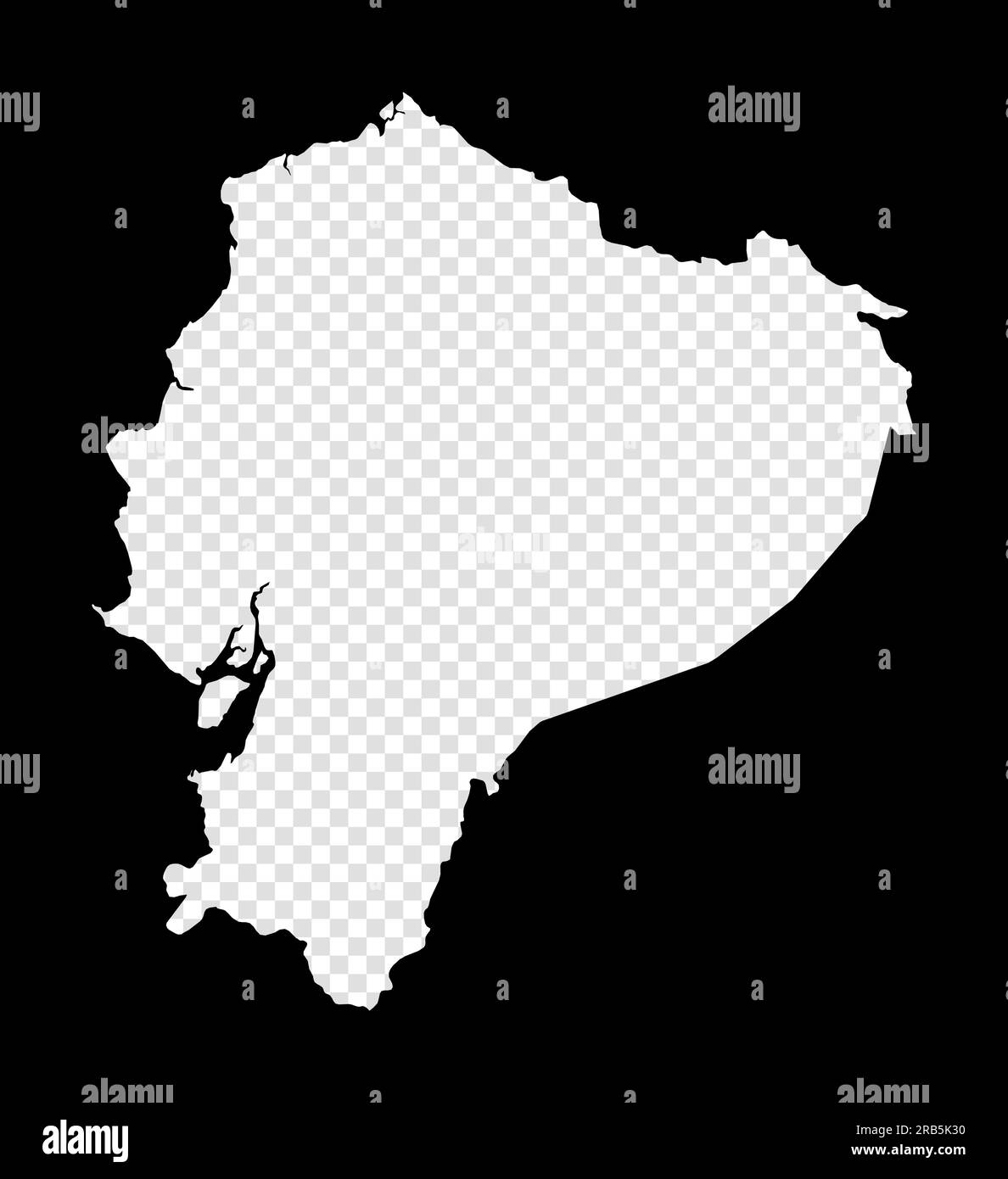 Stencil map of Ecuador. Simple and minimal transparent map of Ecuador ...