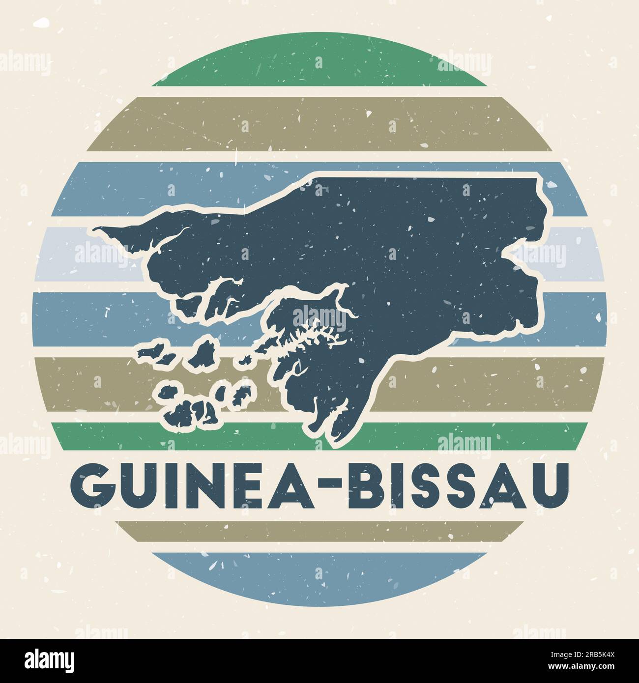Guinea-Bissau logo. Sign with the map of the country and colored ...