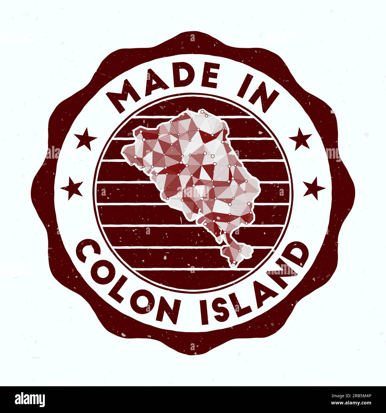 Made in Colon Island. Round stamp. Seal of Colon Island with border ...