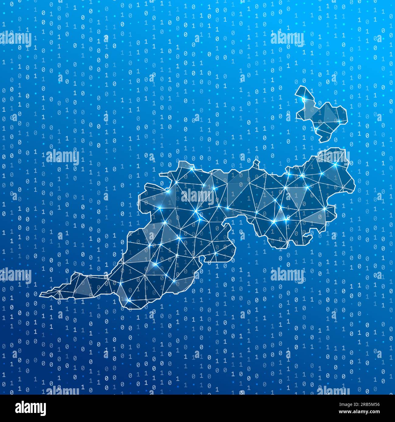 Network map of Guana Island. Island digital connections map. Technology ...