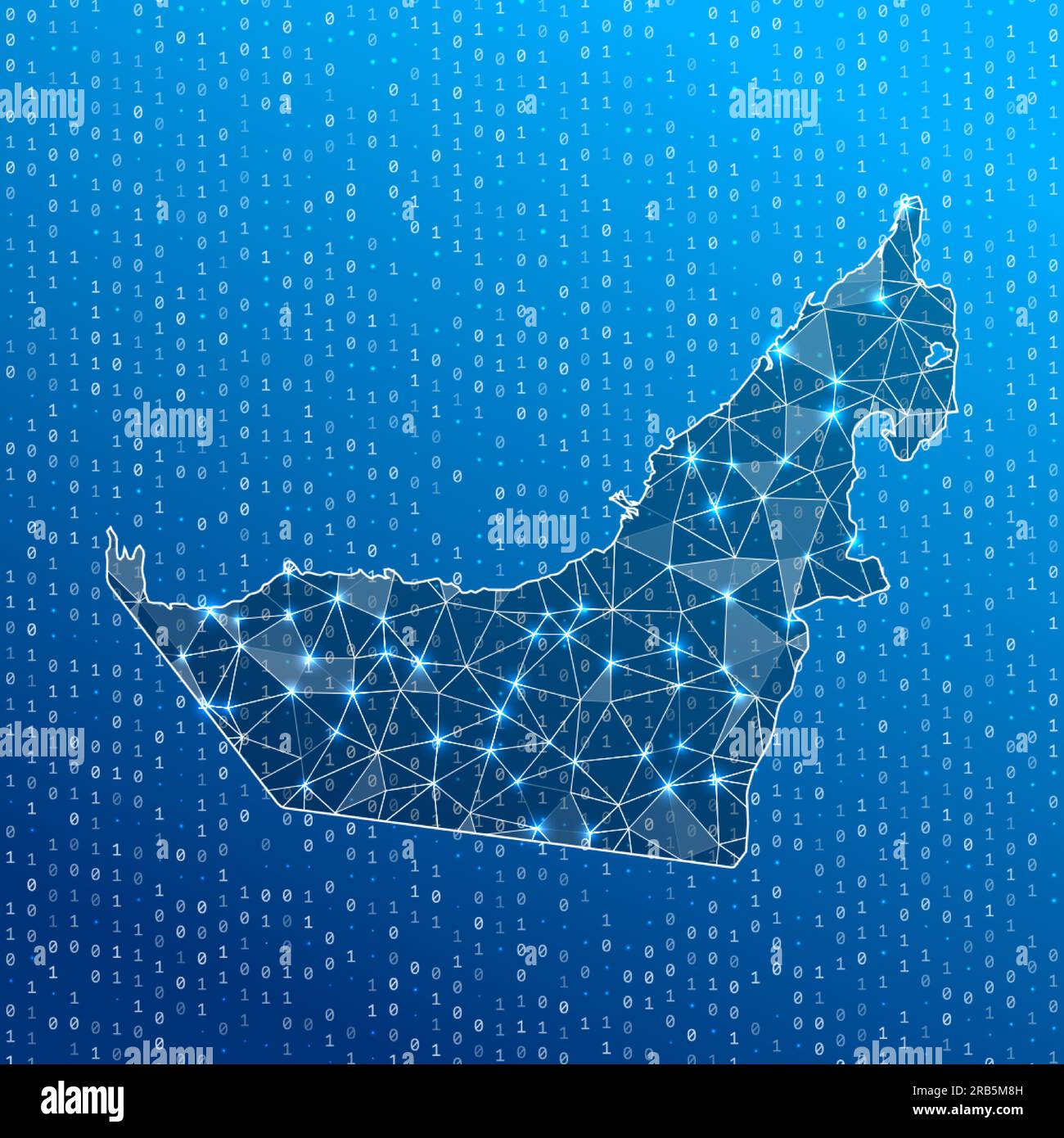Network map of UAE. Country digital connections map. Technology, internet, network ...