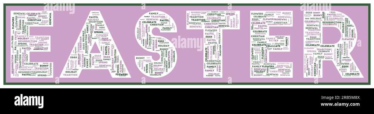 Easter text filled with related keywords of various sizes. Easter word ...