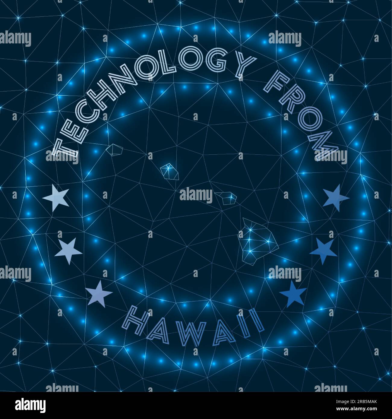 Technology From Hawaii. Futuristic geometric badge of the US state ...