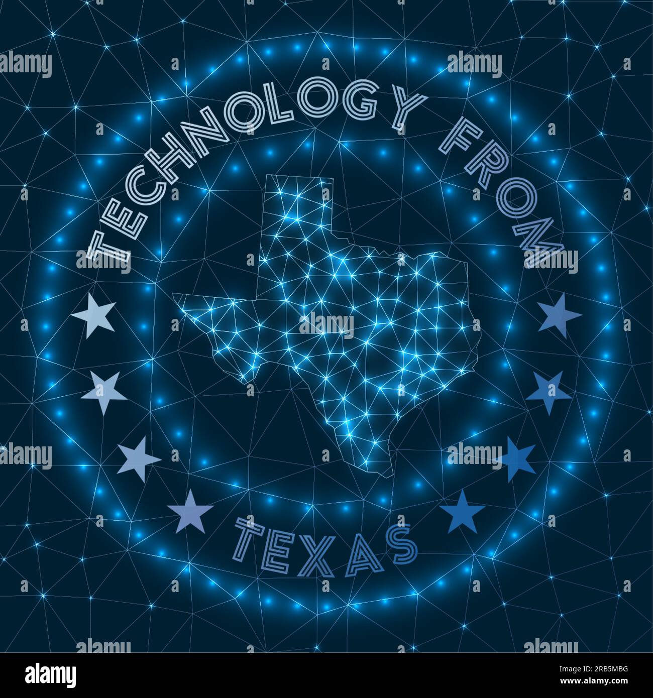 Technology From Texas. Futuristic geometric badge of the US state ...
