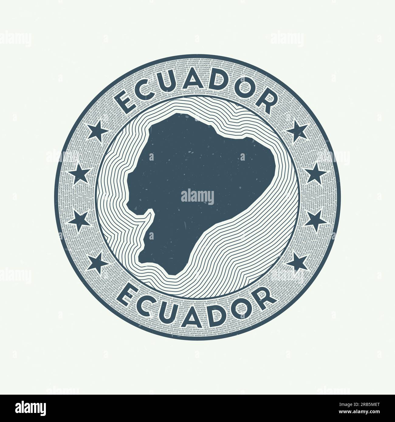 Ecuador round badge vector. Country round stamp with shape of Ecuador ...