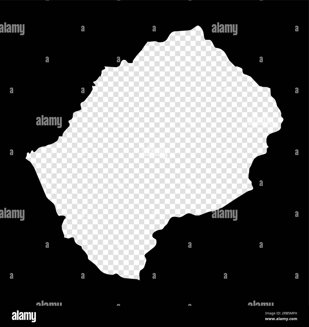 Stencil map of Lesotho. Simple and minimal transparent map of Lesotho ...