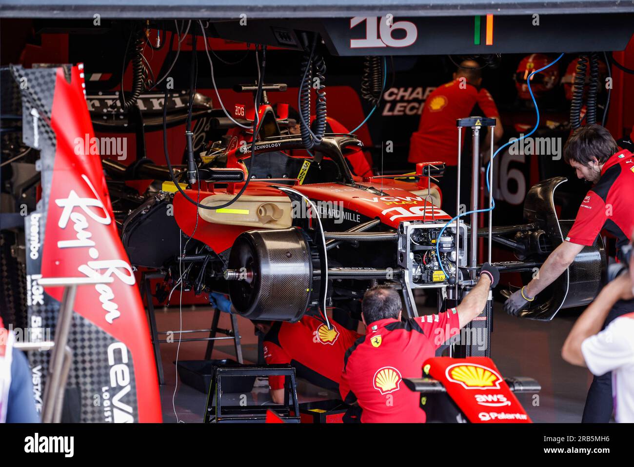 Silverstone, Royaume Uni. 07th July, 2023. 16 LECLERC Charles (mco), Scuderia Ferrari SF-23 ...