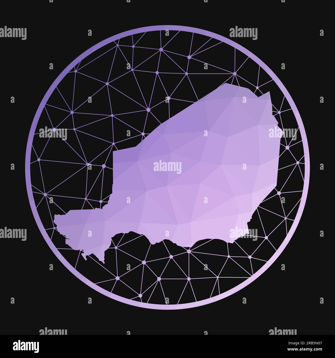 Niger icon. Vector polygonal map of the country. Niger icon in ...