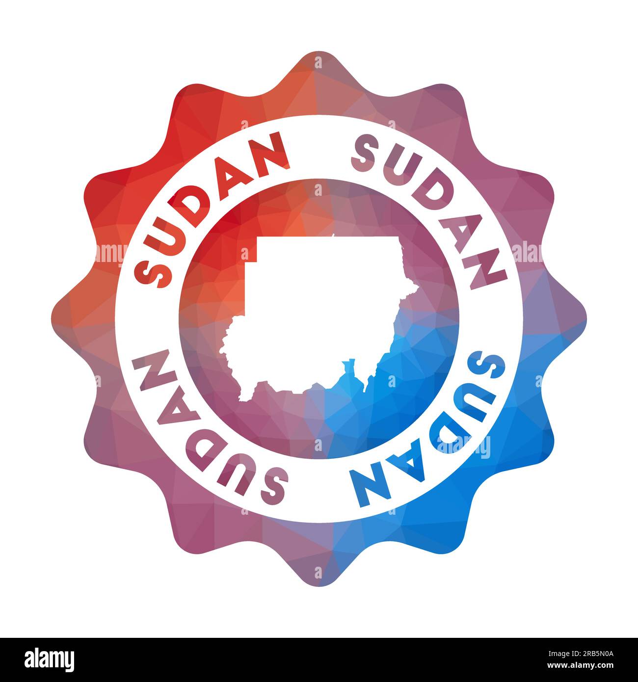 Sudan low poly logo. Colorful gradient travel logo of the country in ...