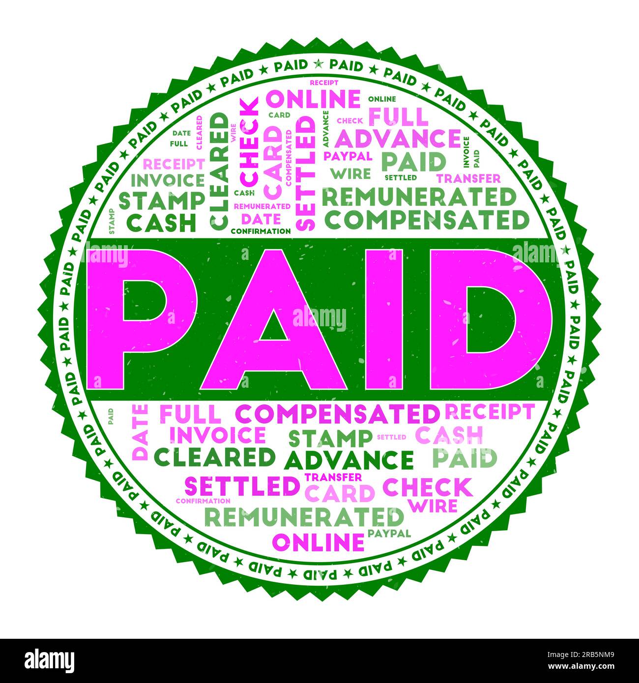 Paid check word Stock Vector Images - Alamy