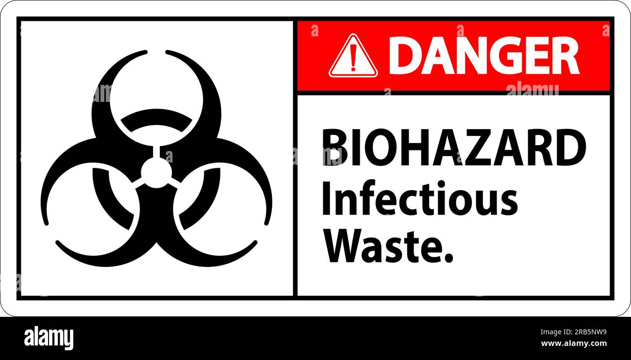 Biohazard Danger Label Biohazard Infectious Waste Stock Vector Image ...