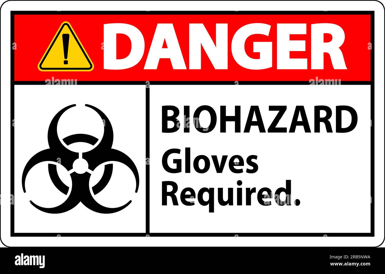 Biohazard Danger Label Biohazard Gloves Required Stock Vector Image ...