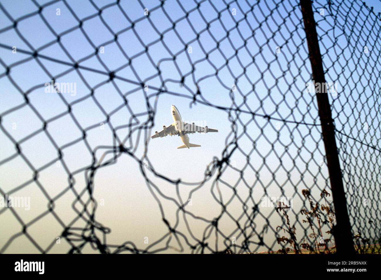Airplain Through The Net Stock Photo - Alamy