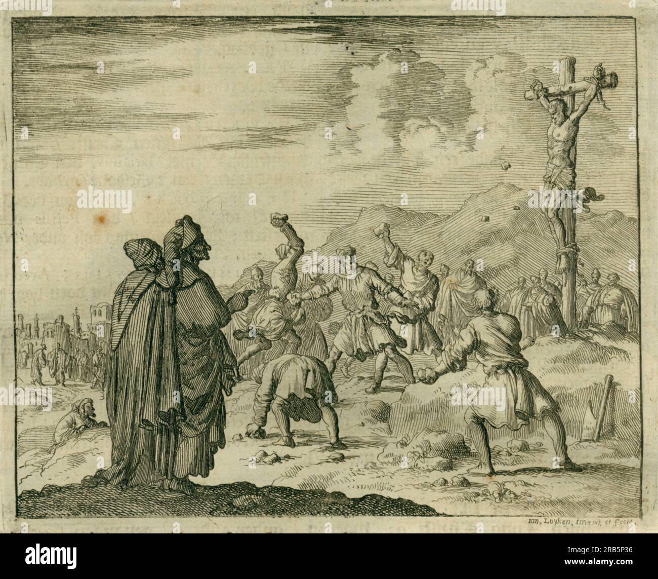 Crucifixion of Apostle Matthew, AD 70 1684 by Jan Luyken Stock Photo - Alamy