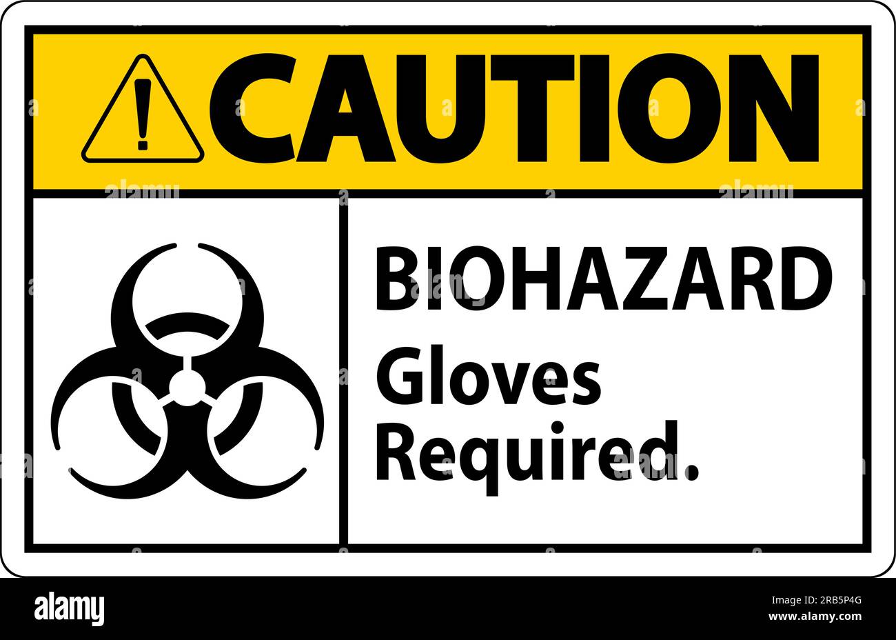 Biohazard Caution Label Biohazard Gloves Required Stock Vector Image ...