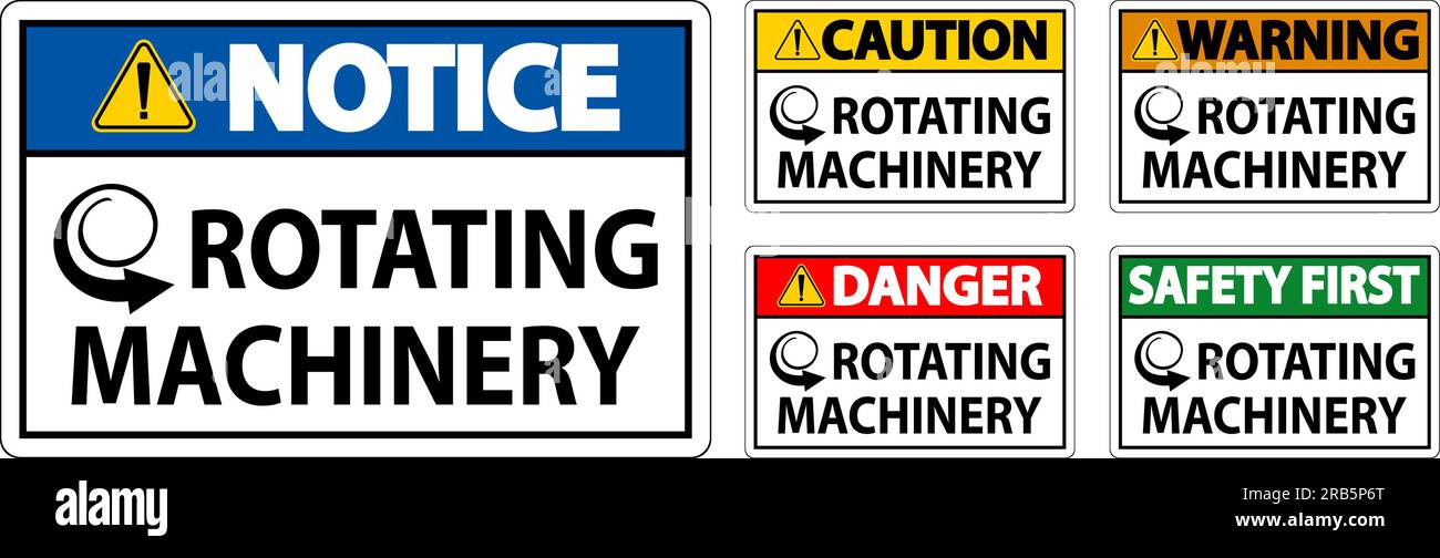 Danger Sign Rotating Machinery On White Background Stock Vector Image ...