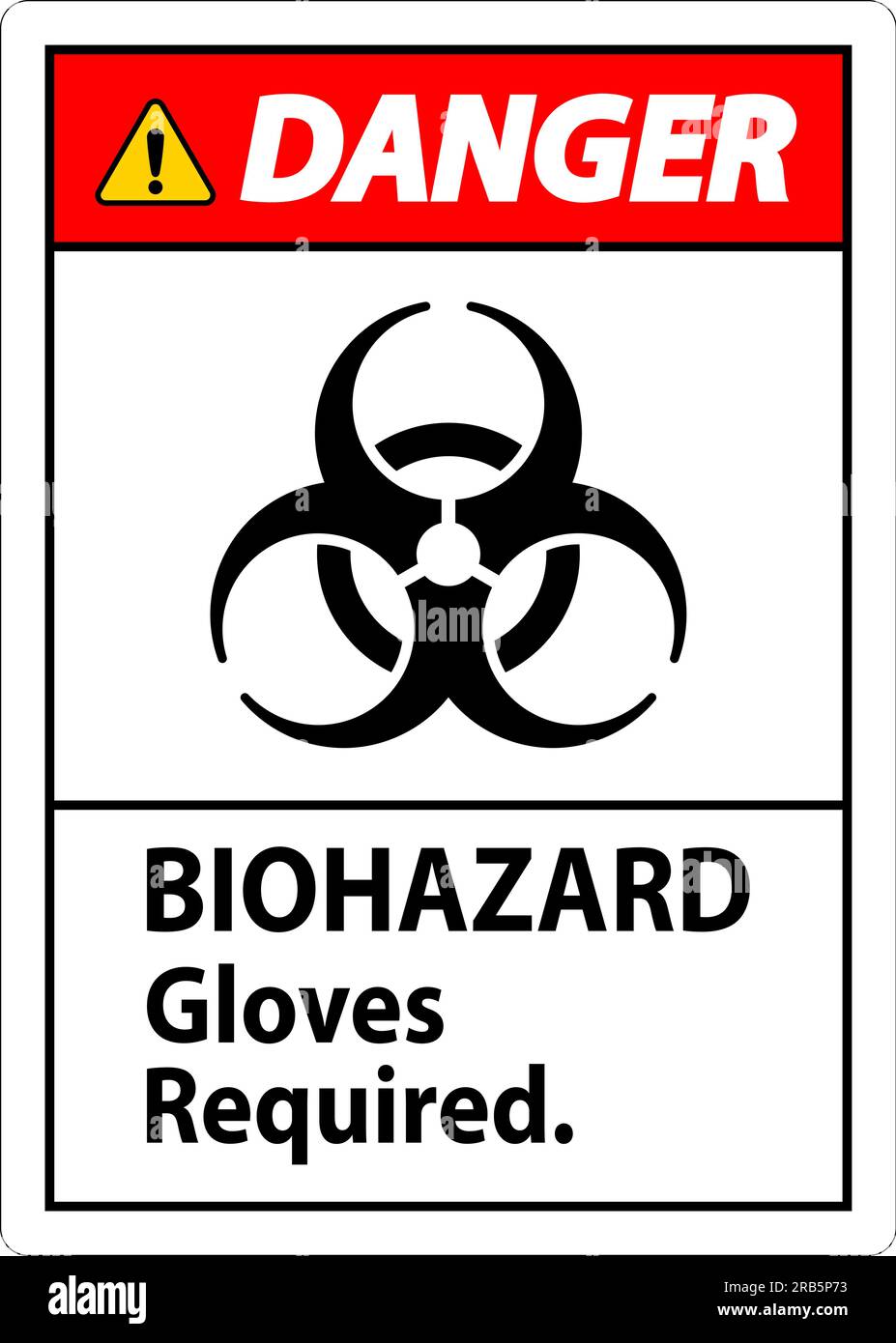 Biohazard Danger Label Biohazard Gloves Required Stock Vector Image ...