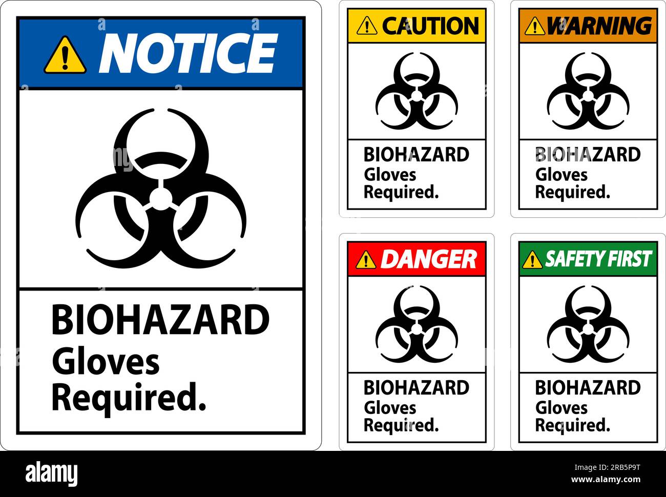 Biohazard Warning Label Biohazard Gloves Required Stock Vector Image ...