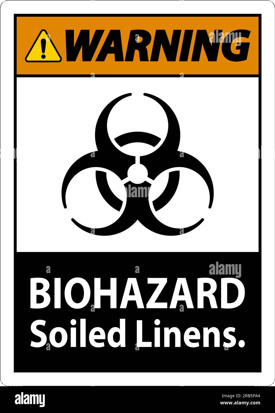 Biohazard Warning Label Biohazard Soiled Linens Stock Vector Image ...