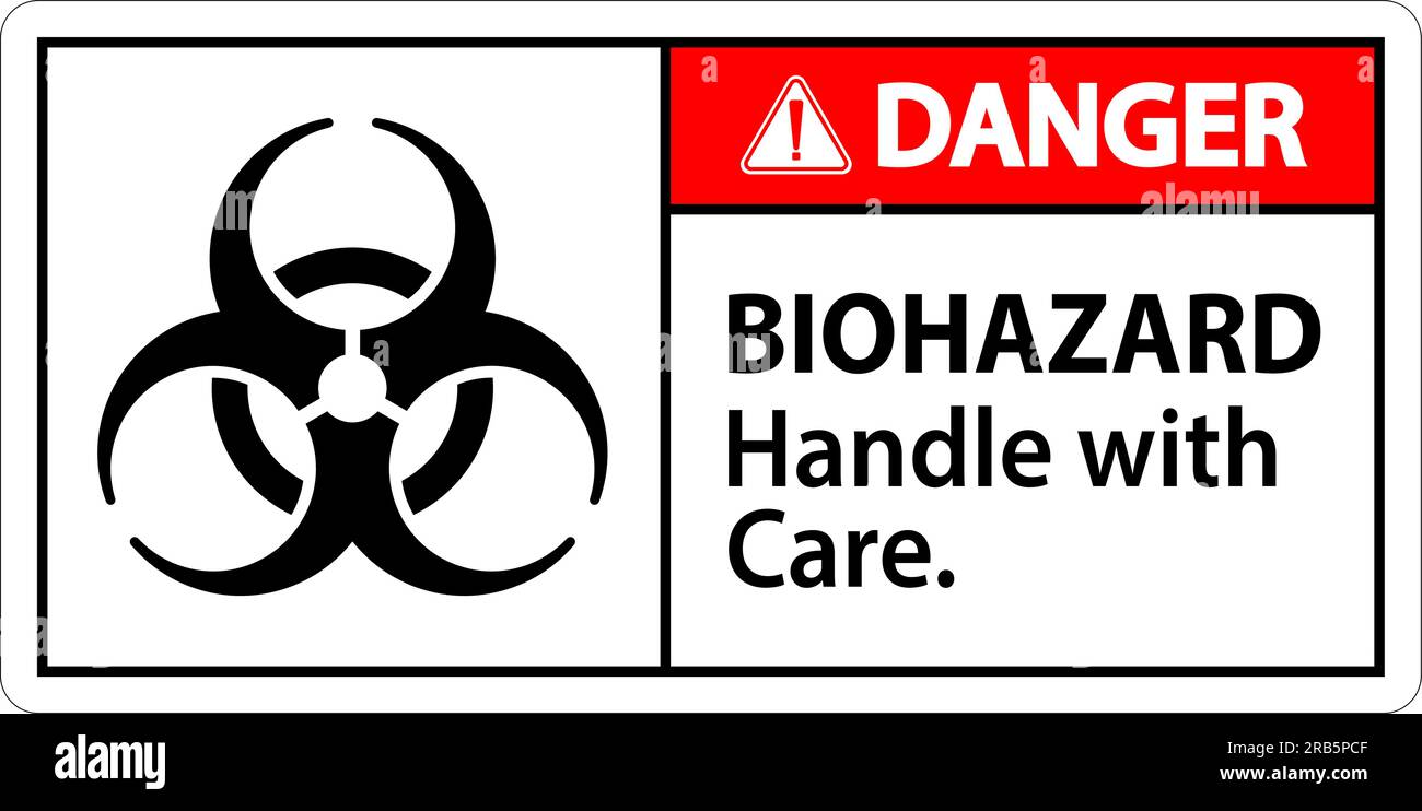 Biohazard Danger Label Biohazard, Handle With Care Stock Vector Image ...
