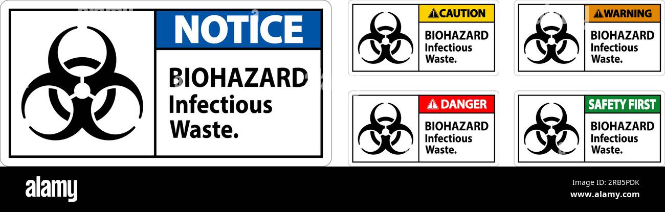 Biohazard Warning Label Biohazard Infectious Waste Stock Vector Image ...