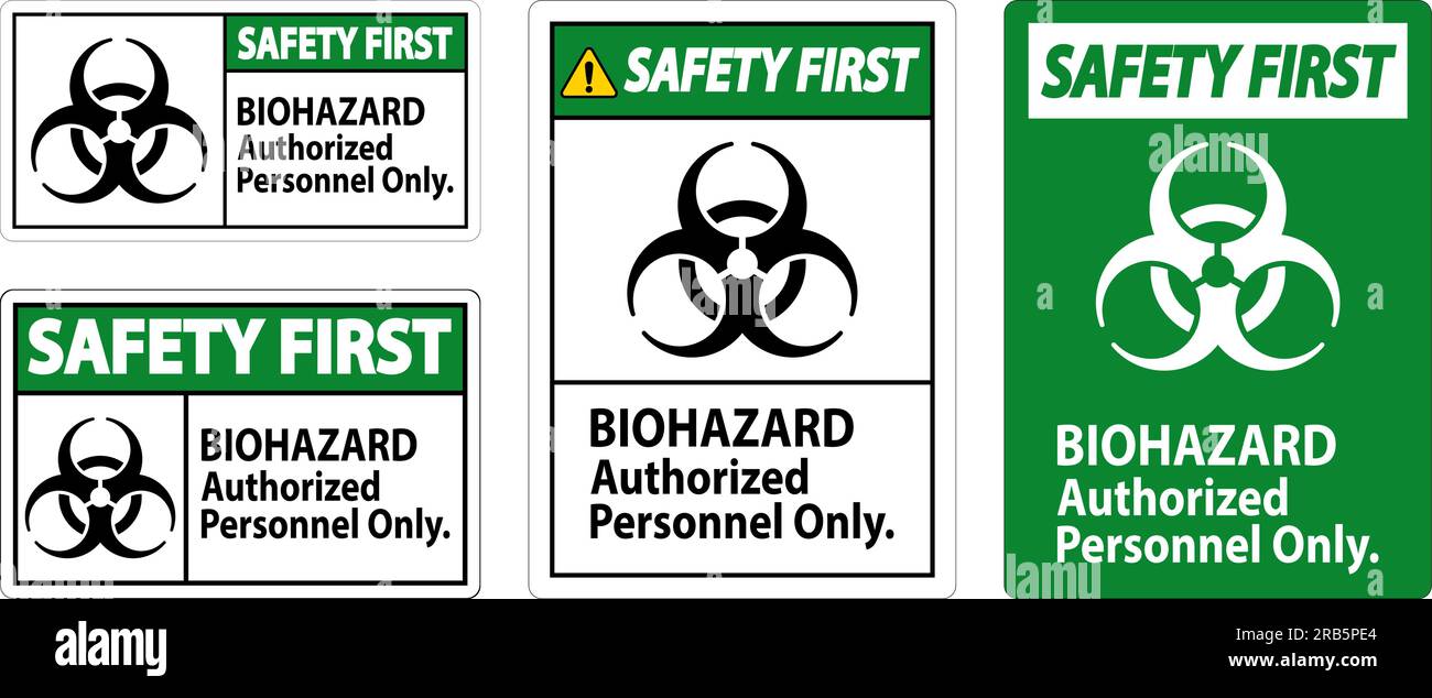 Safety first biohazard label hi-res stock photography and images - Alamy