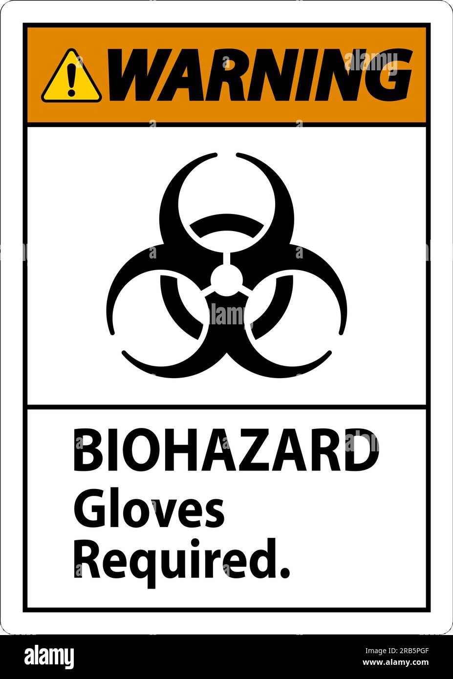 Biohazard Warning Label Biohazard Gloves Required Stock Vector Image ...