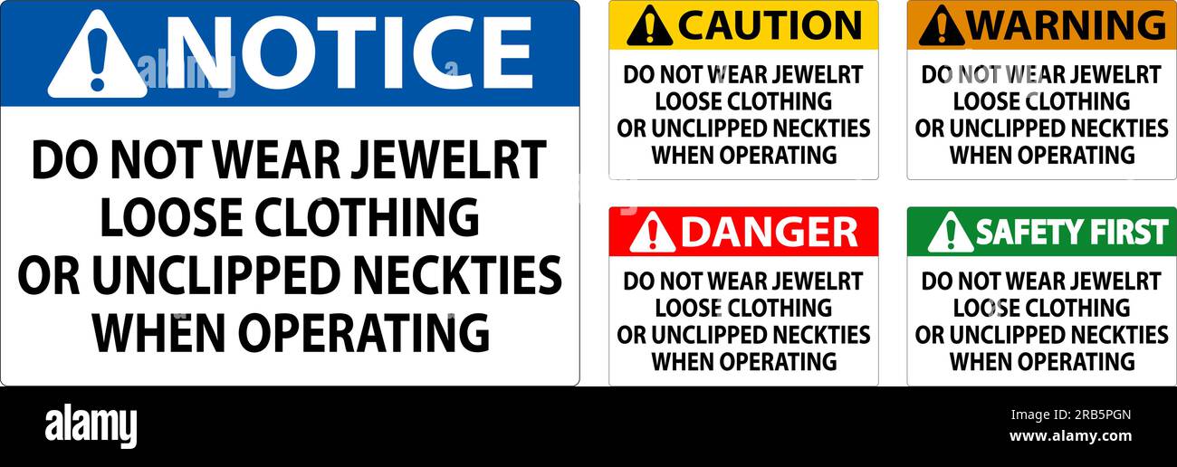 Caution sign do not wear jewelry hi-res stock photography and images ...